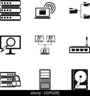 Wireless data icons set, simple style Stock Vector Image & Art - Alamy