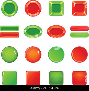 Set of direction glossy web buttons. Arranged layer structure Stock ...