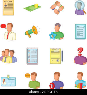 Human resources flat icons set with office hierarchy team management ...