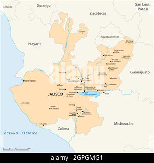vector map of the Mexican state of Jalisco Stock Vector Image & Art - Alamy
