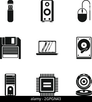 Computer setup icons set, simple style Stock Vector Image & Art - Alamy