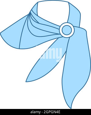 Business Woman Neck Scarf Icon. Bold outline design with editable ...