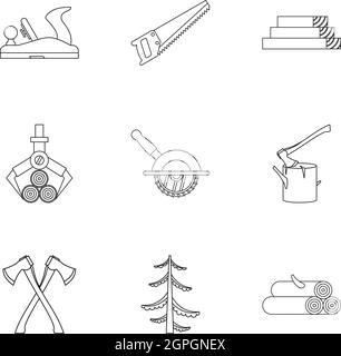 Chainsaw sawing wood tree isolated on white background. Professional ...