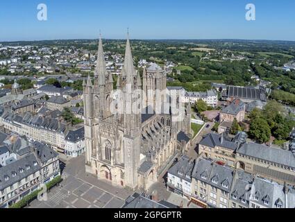 Coutances Cathedral, Coutances, Manche, Normandy, France (Engraving ...