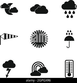 Temperature icons set, simple style Stock Vector Image & Art - Alamy
