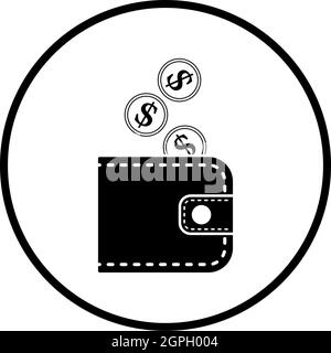 coin dollar in purse Stock Vector Image & Art - Alamy