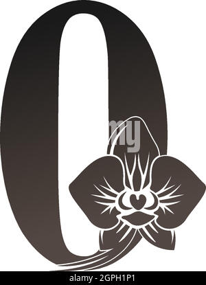 Number 3 logo icon with black orchid design vector illustration Stock ...