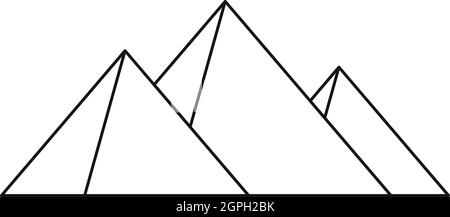 Great pyramid icon. Outline great pyramid vector icon color flat ...