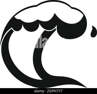 Wave water ocean icon. Simple illustration of wave water ocean vector ...