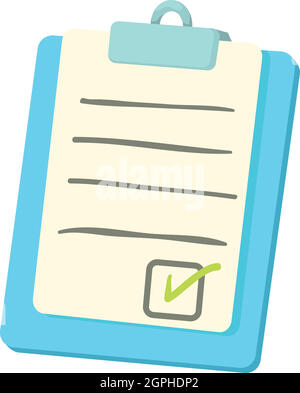 Checklist paper document, agreement cartoon vector illustration ...