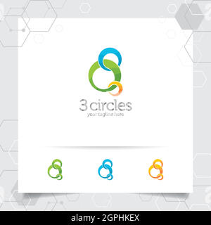 Vector illustration of professional circle logo design, business logo ...