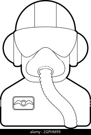 pilot profession icon vector outline illustration Stock Vector Image ...