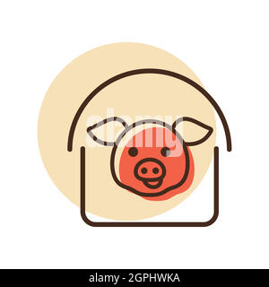 Pigsty icon. Farm animal sign. Graph symbol for your web site design ...