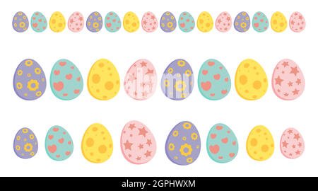 Easter egg divider collection. Set of spring holiday page border ...
