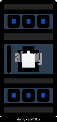 Vector graphic of a server rack icon with a modern flat design ...