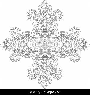 Kalocsai Black Embroidery Hungarian Floral Folk Art Long Patterns Stock ...