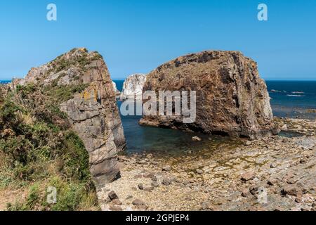 Asturias in Spain: The beach at La Isla Stock Photo - Alamy