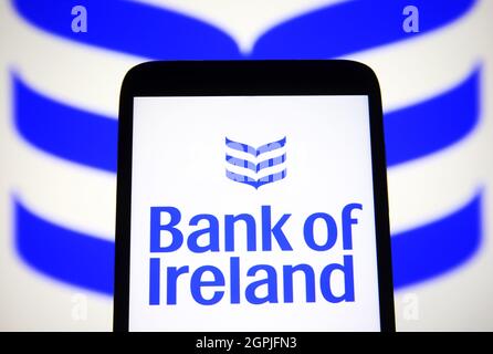 In this photo illustration a Bank of Ireland Group plc logo is seen on ...