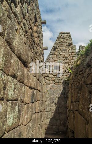 Preserved buildings at Machu Picchu ruins, Peru Stock Photo - Alamy
