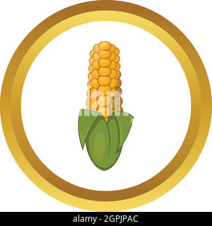 Ear of Corn vector icon isolated on blue background, sign and symbol ...