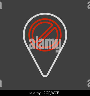 Forbidden pin map vector icon. Map pointer Stock Vector Image & Art - Alamy