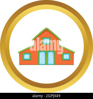 Vector cartoon house plan icon in comic style. Architect scheme sign ...