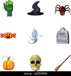 Resurrection of dead icons set. Cartoon illustration of 9 resurrection ...