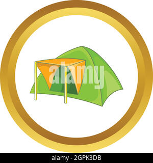 Green tent icon. Cartoon of Green tent vector icon for web design ...