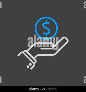 Pictograph of money in hand icon vector Stock Vector Image & Art - Alamy