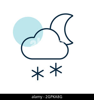 Cloud Moon outline icon. Sleep night dreams symbol. Meteorology ...