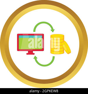 Online profit icon cartoon vector. Blog money. Lead check Stock Vector ...