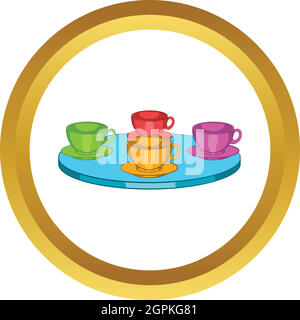 Attraction cups of tea spinning in a circle icon Stock Vector Image ...