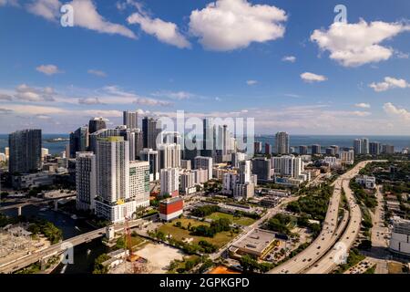 Aerial drone photo Downtown Miami Florida USA Stock Photo - Alamy