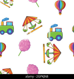 Seamless pattern background with amusement park icons Vector Stock ...
