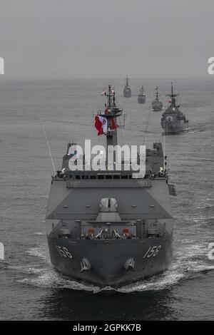 EASTERN PACIFIC OCEAN (Sept. 28, 2021) Peruvian naval ship BAP Palacios ...