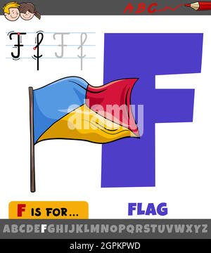 Illustration of an alphabet F is for flag Stock Vector Image & Art - Alamy