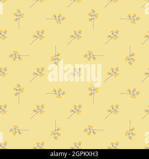 Floral seamless with hand drawn color flowers. Cute summer background ...