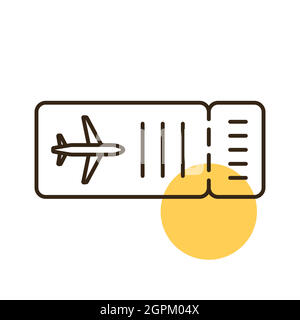 Fly pass ticket icon flat vector. Airline ticket. Air travel isolated ...
