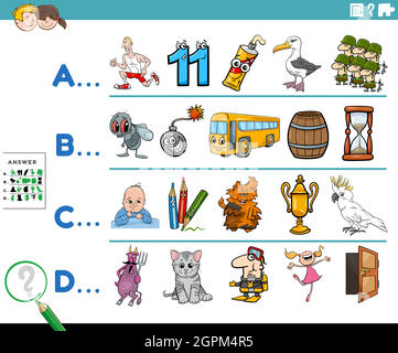 first letter of a word task for children coloring book page Stock ...