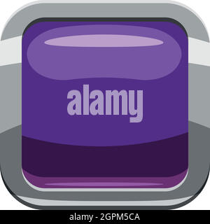 Violet square button icon, cartoon style Stock Vector Image & Art - Alamy