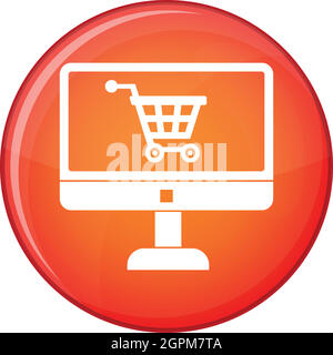 Purchase at online store through computer icon Stock Vector Image & Art ...