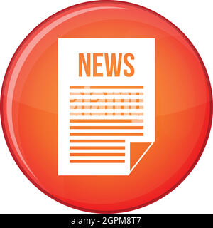 Front newspaper icon flat vector. News paper. Web page isolated Stock ...