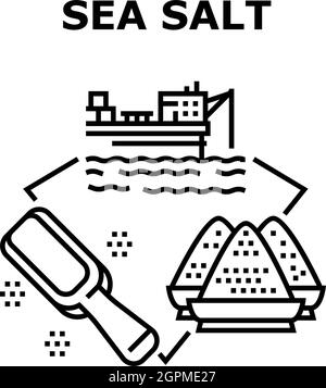 Sea Salt Production Concept Color Illustration Stock Vector Image & Art ...