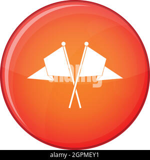 Two crossed flags icon, flat style Stock Vector Image & Art - Alamy