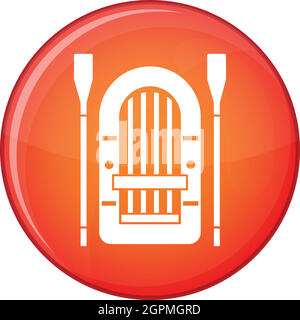 Sea rescue boat icon flat vector. Life flood. Coast guard isolated ...