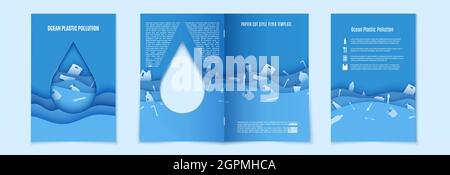 Pollution brochure template. Environmental damage. Flyer, booklet ...