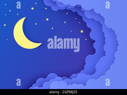 Background cloud cover, Night sky, Stars blue background. Vector ...