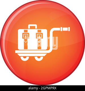 Baggage cart icon flat vector. Ground support. Cargo truck Stock Vector ...