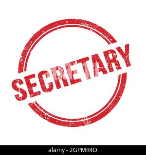 SECRETARY text written on red round vintage rubber stamp Stock Photo ...
