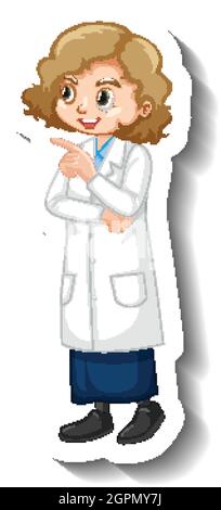 Girl in science gown on white background illustration Stock Vector ...